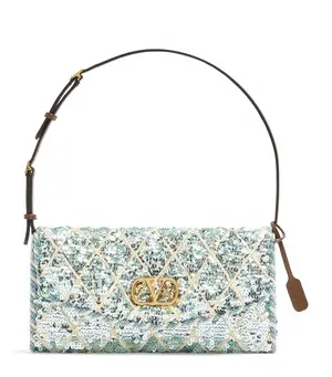 Valentino Garavani Sequined Shoulder Bag - Blue