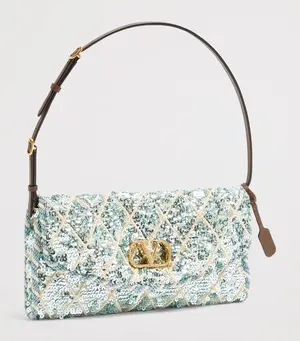 Valentino Garavani Sequined Shoulder Bag - Blue