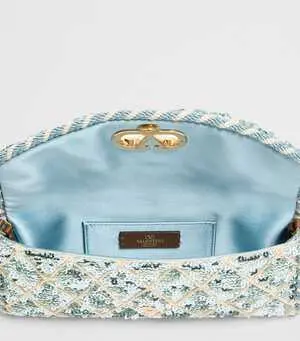 Valentino Garavani Sequined Shoulder Bag - Blue