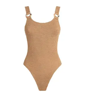 BURBERRY X HUNZA G Hunza G X Burberry Domino One Piece Swimsuit - Brown