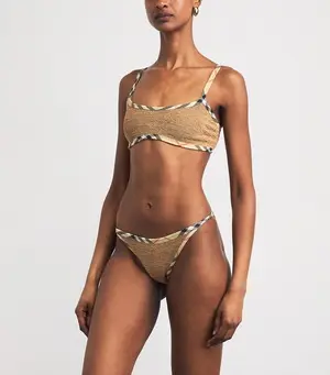 BURBERRY X HUNZA G Hunza G X Burberry Checked Trim Bikini
