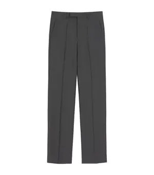 Valentino Garavani Wool-mohair Pleated Trousers - Grey