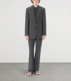 Valentino Garavani Wool-mohair Pleated Trousers - Grey