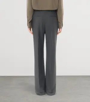 Valentino Garavani Wool-mohair Pleated Trousers - Grey