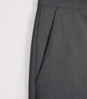 Valentino Garavani Wool-mohair Pleated Trousers - Grey