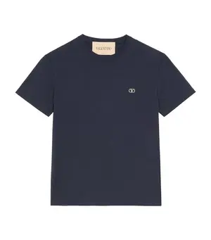 Valentino Garavani Cotton Vlogo T-shirt - Blue