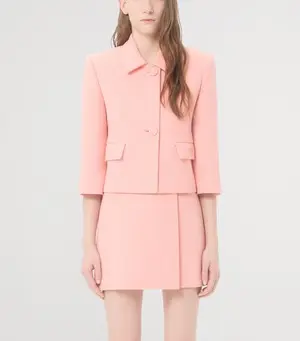 Valentino Garavani Wool Crepe Cropped Blazer