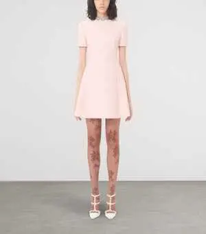 Valentino Garavani Tweed Embellished Mini Dress - Pink