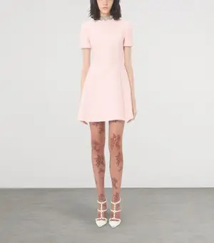 Valentino Garavani Tweed Embellished Mini Dress - Pink