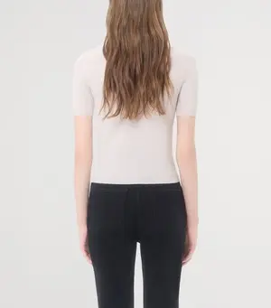 Valentino Garavani Virgin Wool T-shirt With Rhinestone Embellishment And Tie Detail