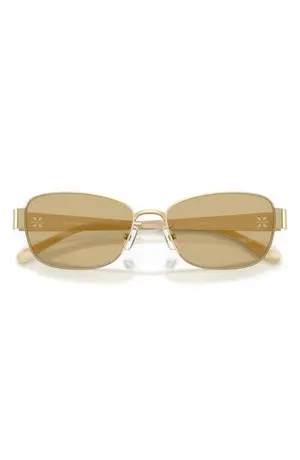 Tory Burch Rectangular Sunglasses - Brushed Light Gold/yellow
