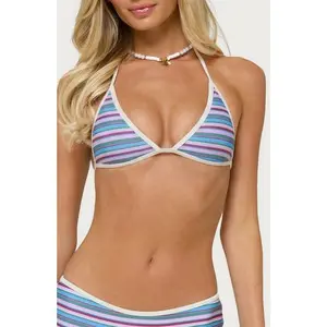 EDIKTED Striped Triangle Bikini Top - Mix