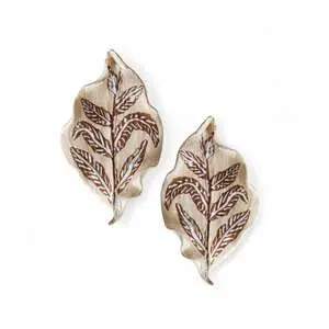 SUNSET MAGIC STUDIO Nerine Hand-painted Leaf Earrings
