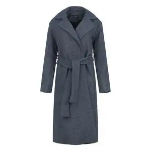 CONQUISTA Wool-cotton Blend Coat With Shawl Collar And Belt