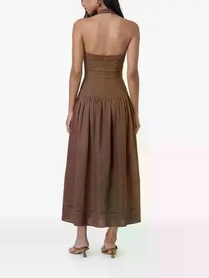 NICHOLAS Vivianne Halterneck Midi Dress