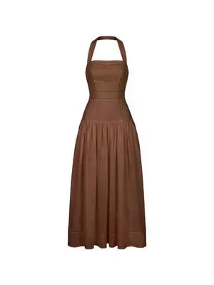 NICHOLAS Vivianne Halterneck Midi Dress