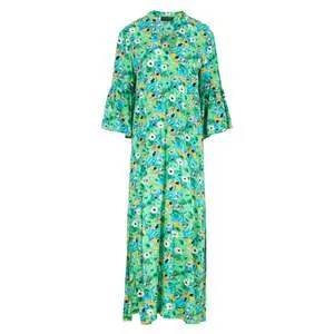 CONQUISTA Floral Kaftan Maxi Dress - Green