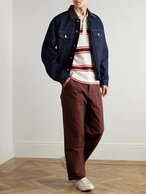 Nn07 Valentin 30047 Striped Organic Cotton-piqué Polo Shirt - Red