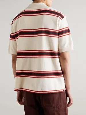 Nn07 Valentin 30047 Striped Organic Cotton-piqué Polo Shirt - Red
