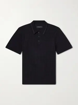 Rag & Bone Harvey Ribbed Cotton-blend Polo Shirt - Black