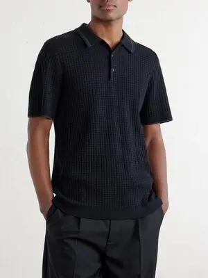 Rag & Bone Harvey Ribbed Cotton-blend Polo Shirt