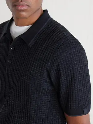 Rag & Bone Harvey Ribbed Cotton-blend Polo Shirt