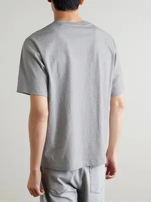 Nn07 Jett 30026 Embroidered Organic Cotton-jersey T-shirt - Gray