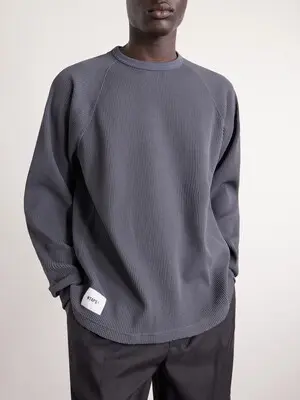 WTAPS Logo-detailed Waffle-knit T-shirt