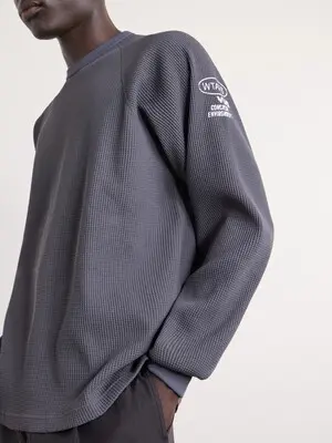 WTAPS Logo-detailed Waffle-knit T-shirt