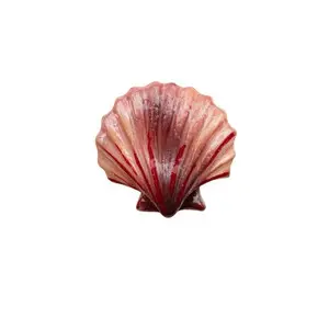 SUNSET MAGIC STUDIO Coral Shell Polymer Clay Brooch With 14k Gold-plated Brass Components - Orange