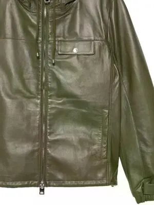 LES HOMMES Hooded Leather Jacket