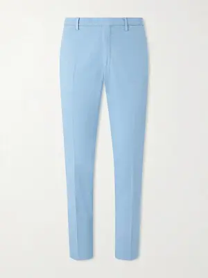 Boglioli Straight-leg Cotton-blend Suit Trousers - Blue