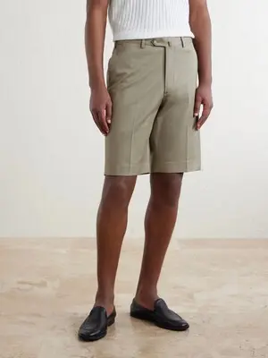 DE PETRILLO Straight-leg Cotton-blend Twill Shorts