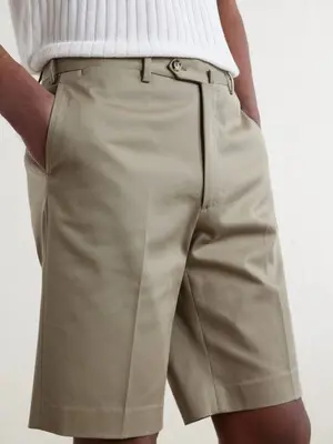 DE PETRILLO Straight-leg Cotton-blend Twill Shorts