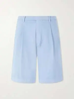 Boglioli Pleated Cotton-blend Shorts