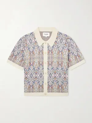 CORRIDOR Jacquard-knitted Cotton Shirt - Neutrals