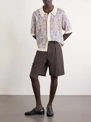 CORRIDOR Jacquard-knitted Cotton Shirt - Neutrals