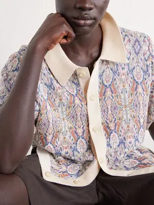 CORRIDOR Jacquard-knitted Cotton Shirt - Neutrals