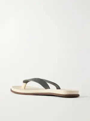 Brunello Cucinelli Suede Flip Flops - Gray