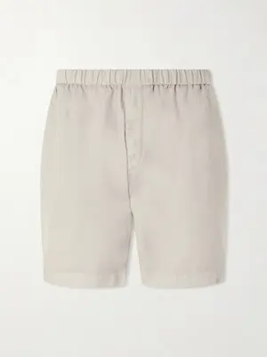 Boglioli Straight-leg Cotton-blend Twill Shorts - Neutrals