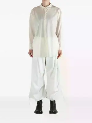 AMOMENTO Semi-sheer Long-sleeve Shirt