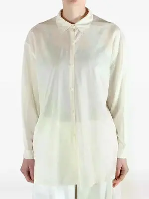 AMOMENTO Semi-sheer Long-sleeve Shirt