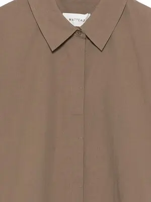 Matteau Cap Sleeve Cotton Shirt With Classic Collar - Brown