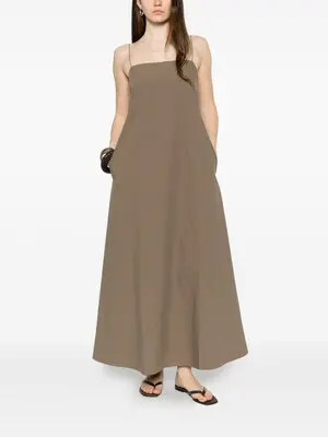 Matteau Cotton Square Neck Maxi Dress - Brown