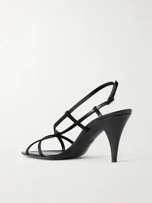 Versace Satin Medusa Embellished Stiletto Sandals