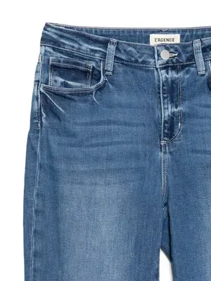 L'Agence Cropped Jeans With Raw Edge Hem And Whiskering