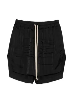 Rick Owens Drawstring Shorts With Ruched Detailing And Side Slits