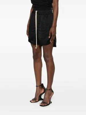 Rick Owens Drawstring Shorts With Ruched Detailing And Side Slits