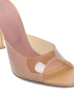Amina Muaddi Alexa High Heel Mules - Beige