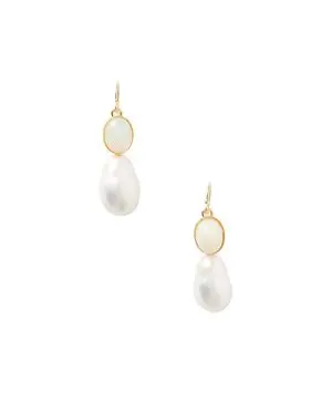 JENNIFER BEHR Tatum Iridescent Opal And Pearl Drop Earrings - Multi